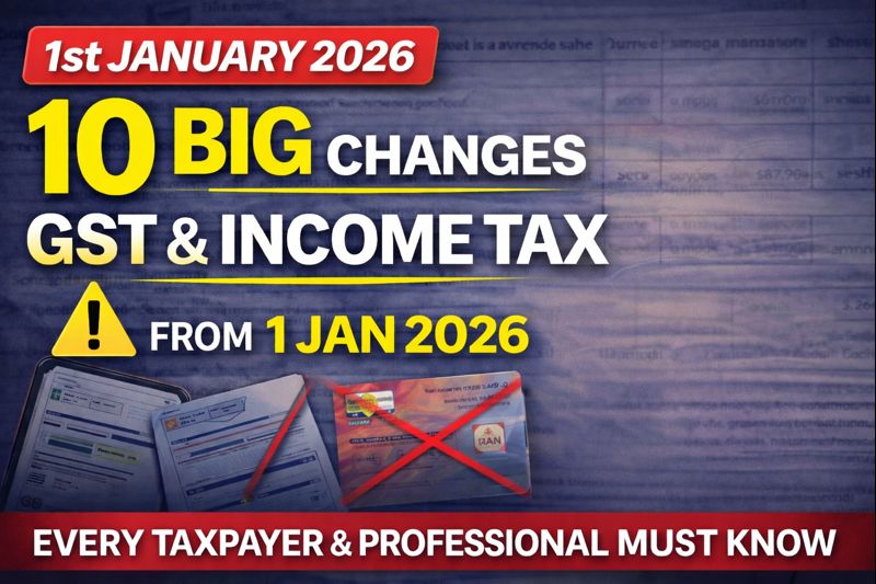 10 Major GST & Income Tax Changes from 1st January 2026